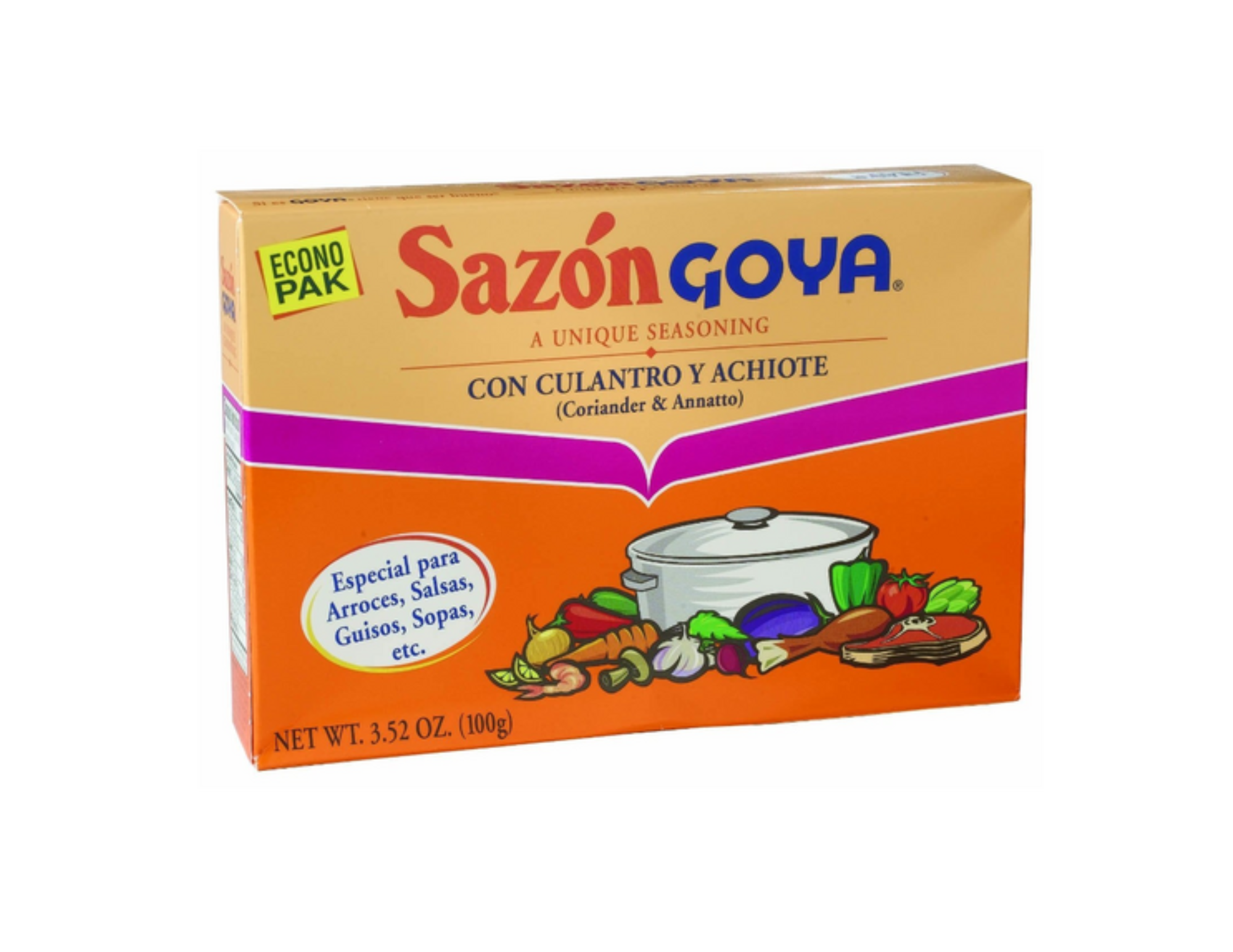 Goya Sazon Culantro y Achiote Caja con 20 Sobres de 3.52 oz – Canasta ...