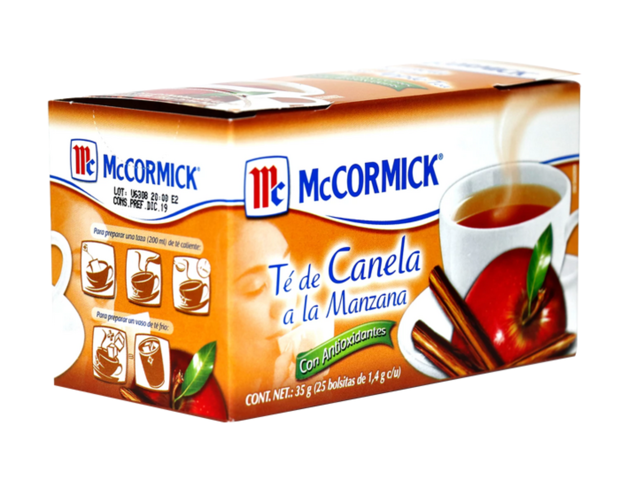 McCormick Te Manzana Canela Caja con 25 Sobres – Canasta Express